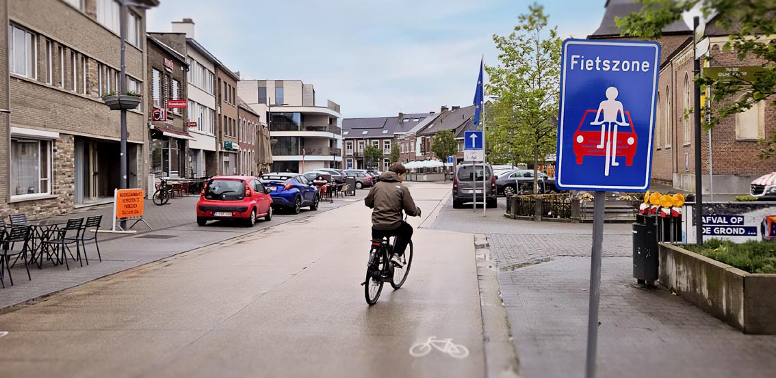 Herk centrum is fietszone | Herk-de-Stad